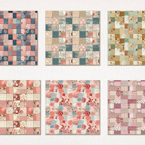 Patchwork Seamless Pattern Paper Pages. Commercial Use. Crafting ...