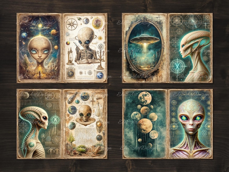 Aliens Fantasy Junk Journal. Printable Pages. Digital Download. 22 PACK ...