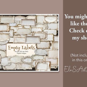 20 PNG Shabby Notes. Vintage Victorian Empty Blank Notes Tags Pages for ...