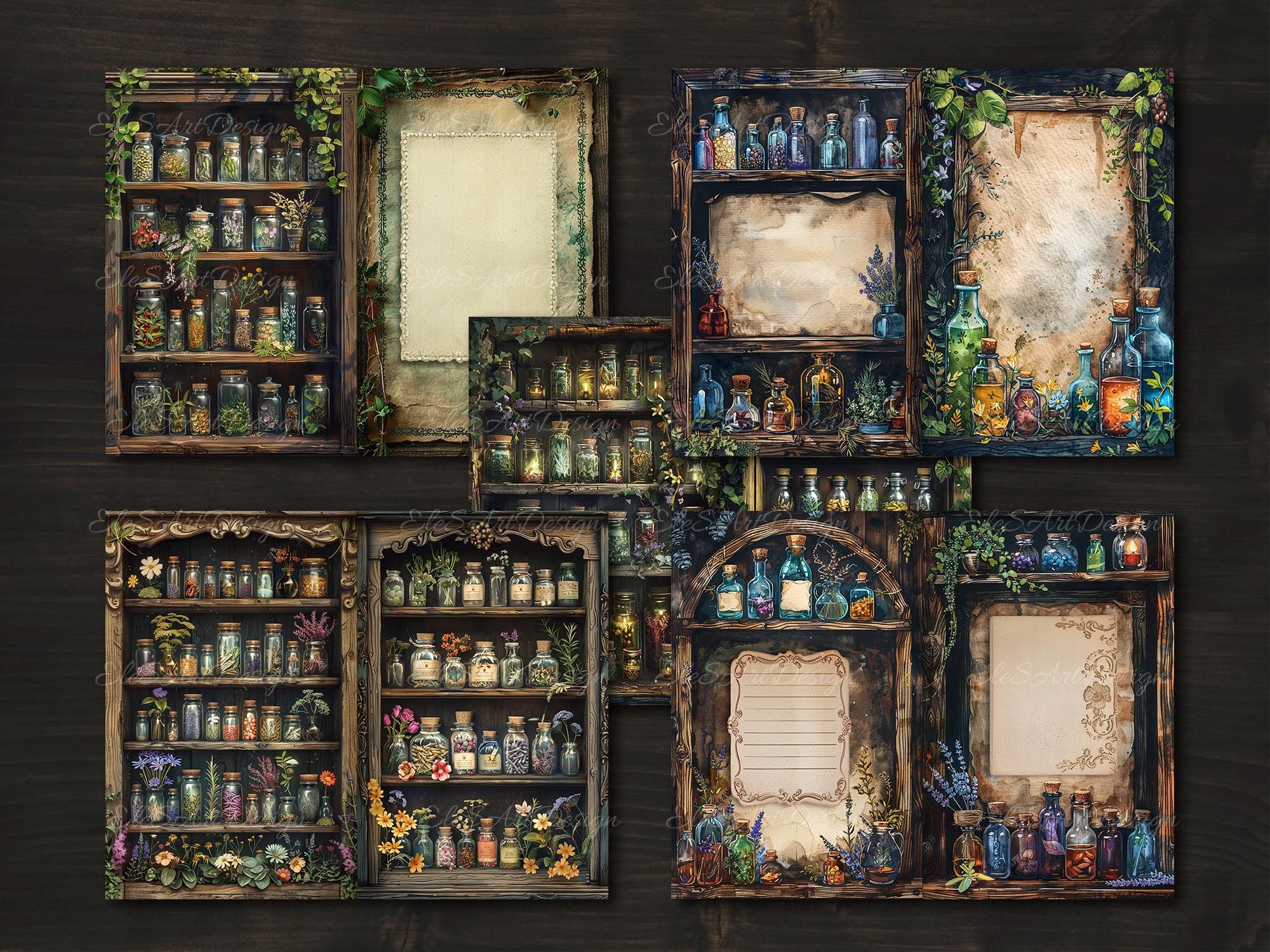 Mystic Potion Magic Digital Pages for Junk Journal. Potions Bottles ...