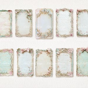 20 PNG Shabby Notes. Vintage Victorian Empty Blank Notes Tags Pages for ...
