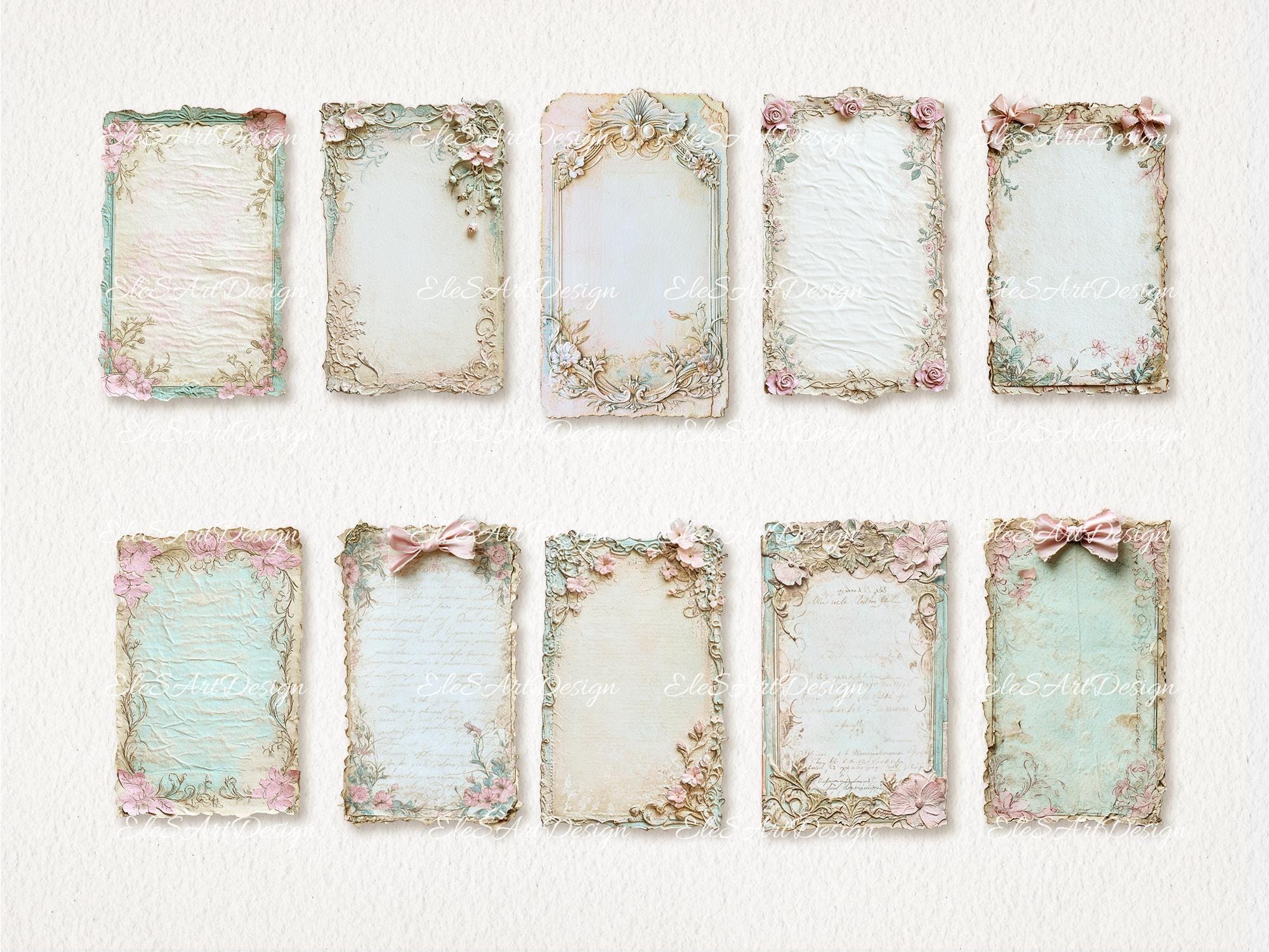 20 PNG Shabby Notes. Vintage Victorian Empty Blank Notes Tags Pages for ...