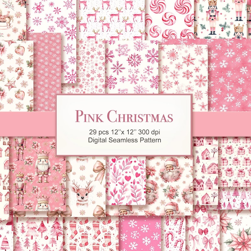 Small Pink Santa Fabric - Etsy UK