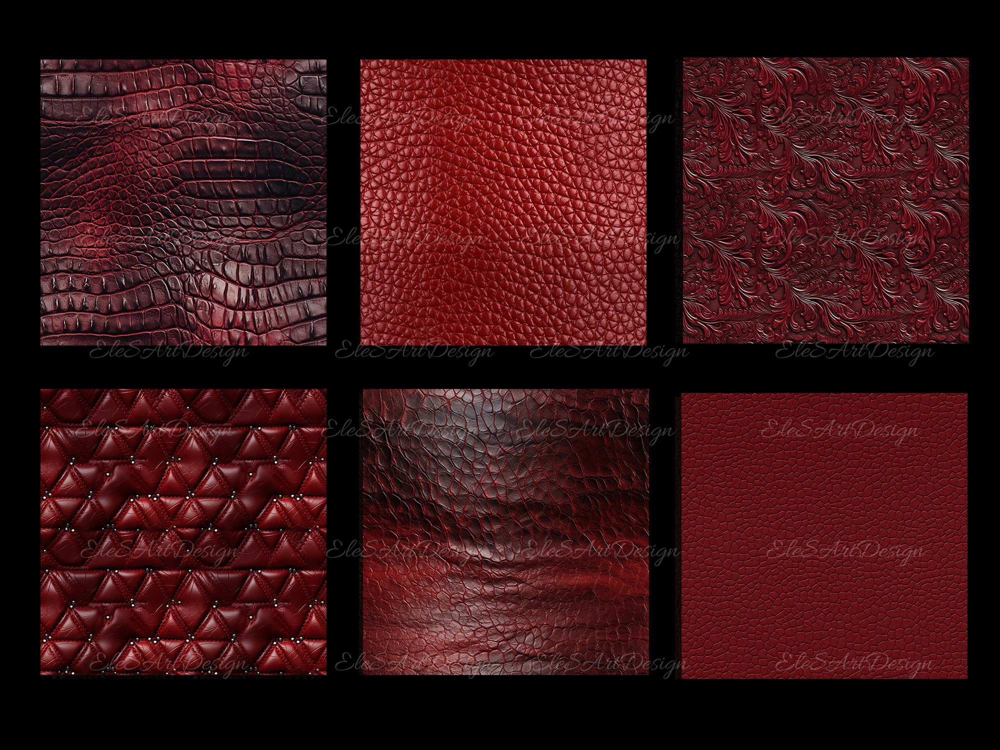 Black Red Gothic Dark Leather Seamless Pattern Embossed Texture Craft ...