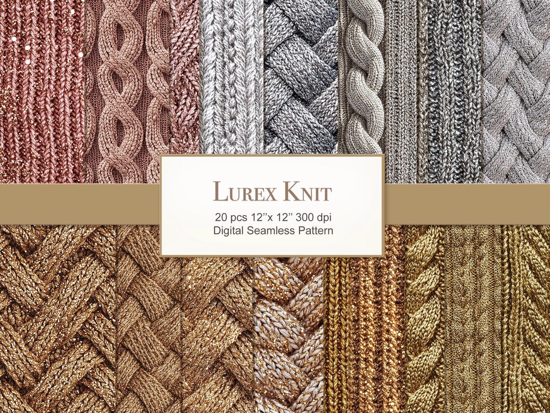Glitter Lurex Knitted Seamless Pattern. Silver Golden Knit Texture ...