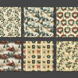 Victorian Vintage Christmas Seamless Pattern. Texture Digital Craft ...