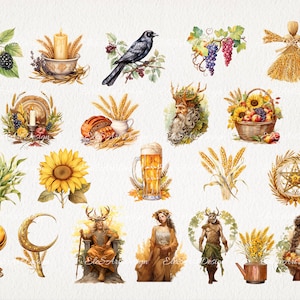 Lughnasadh Lammas Wicca Wiccan Celtic Neopagan Watercolor Clipart PNG ...