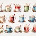Hot Chocolate Christmas Winter Watercolor Clipart PNG Bundle. AI ...