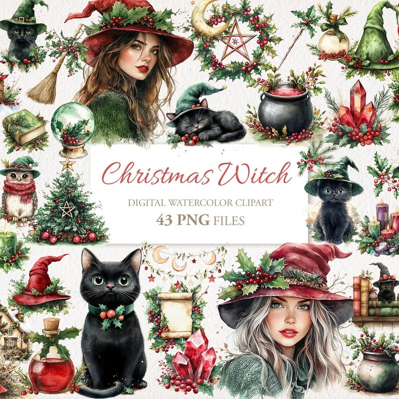 Witch Winter Art - Etsy