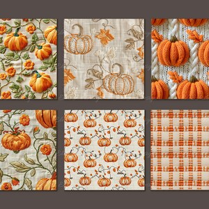 Cozy Pumpkin Fabric Seamless Pattern. Knitted Embroidered Texture ...