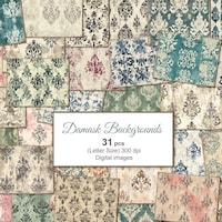Turquoise and Gold Damask Digital Paper, Seamless Patterns (digital Download) - Etsy