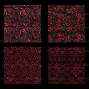 Black Red Gothic Dark Leather Seamless Pattern Embossed Texture Craft ...