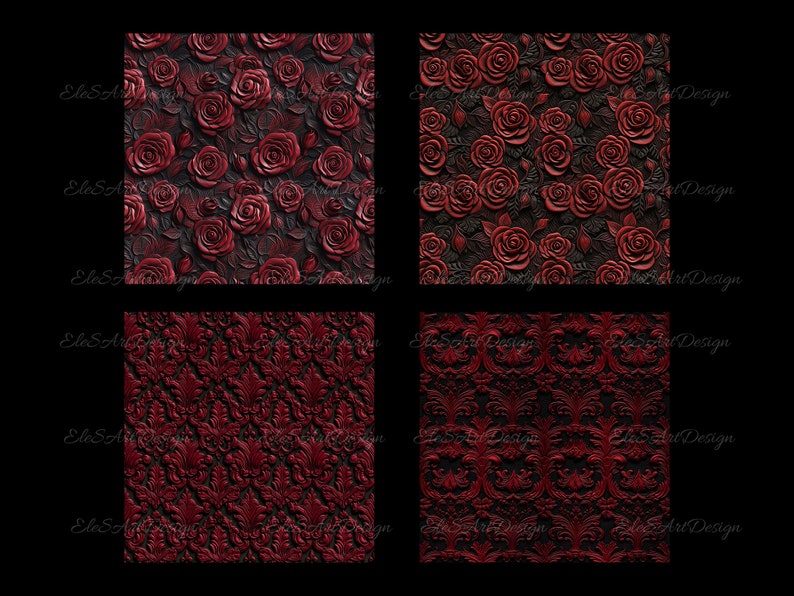 Black Red Gothic Dark Leather Seamless Pattern Embossed Texture Craft ...