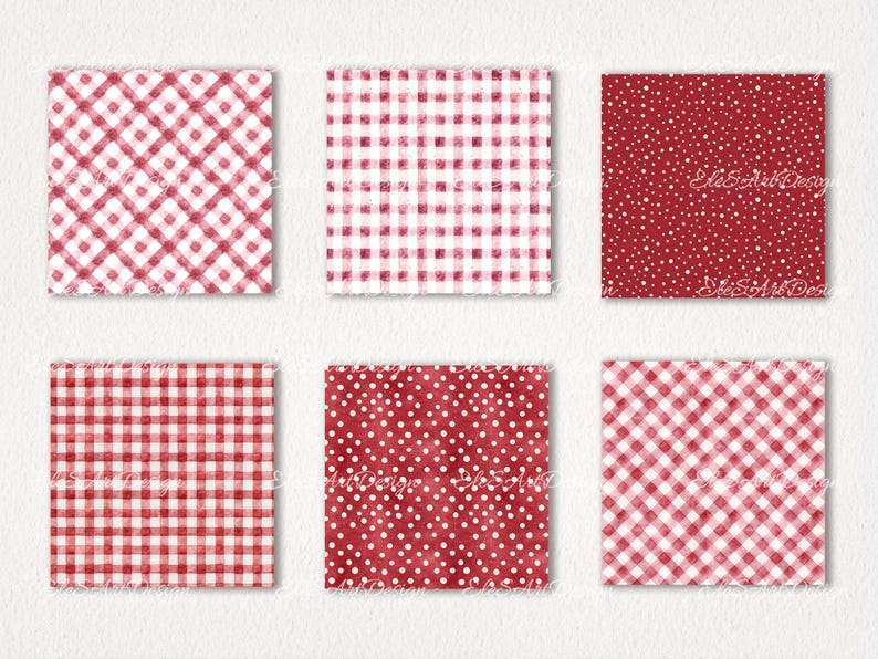 Watercolor Red Coquette Bow Frame and Seamless Pattern Papers ...