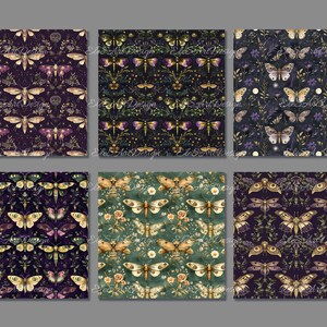 Moth Seamless Pattern. Witchy Digital Craft Paper Bundle. Commercial ...