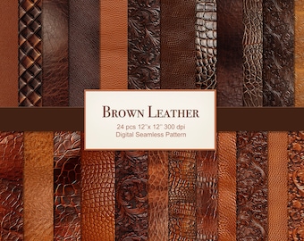 Brown Leather Seamless Pattern Texture Craft Paper Pages. Floral ...