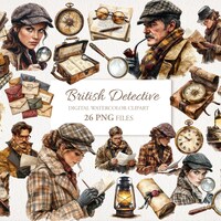 Watercolor Detective Clipart, Detective Graphics, Private Investigator ...