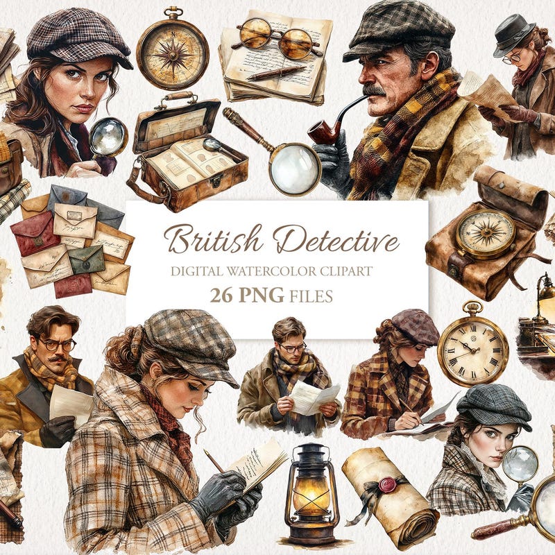 Detective Clipart - Etsy