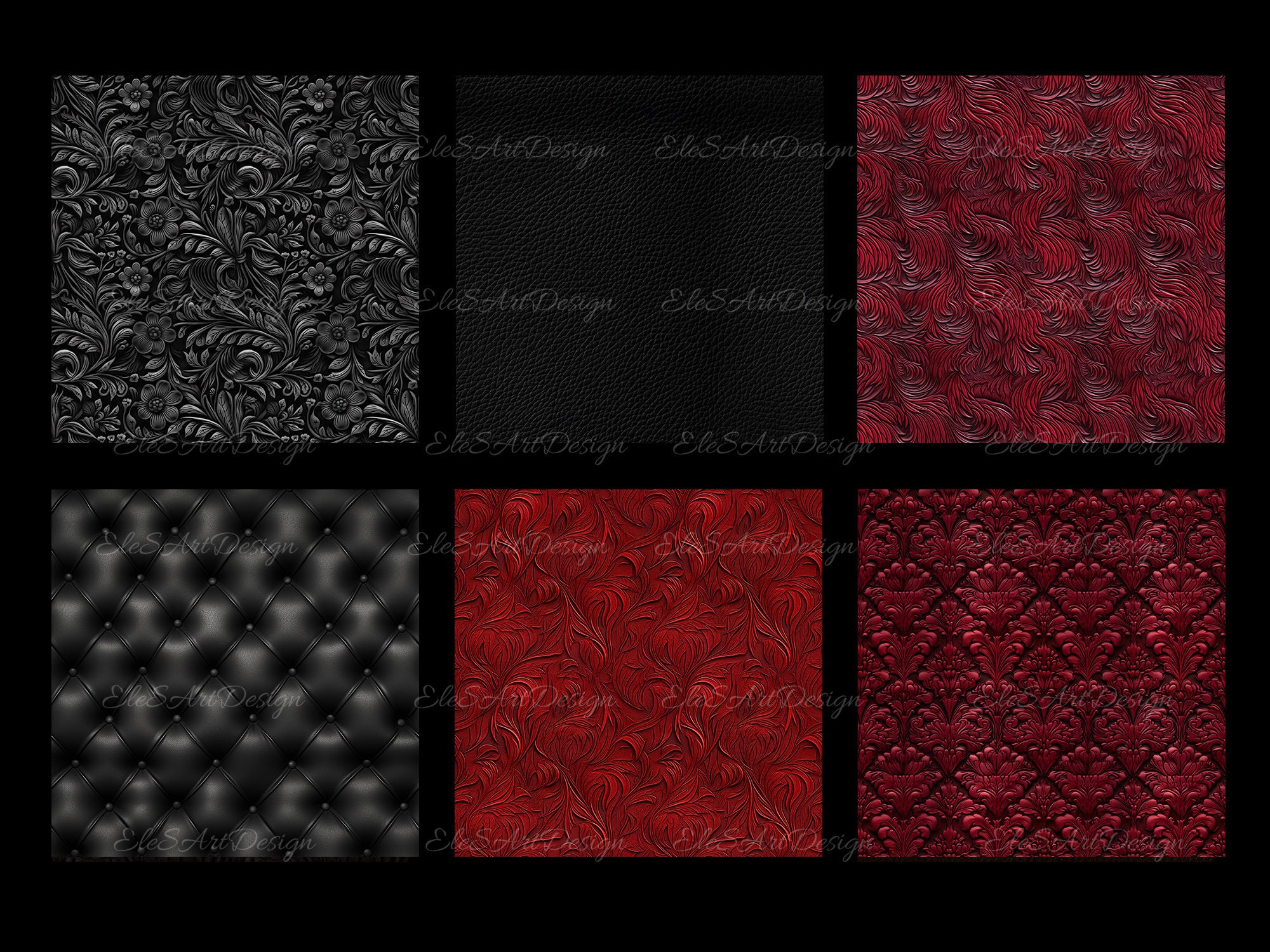 Black Red Gothic Dark Leather Seamless Pattern Embossed Texture Craft ...