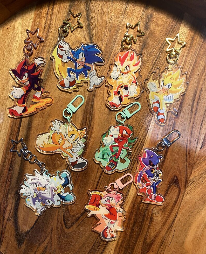 Sonic Acrylic Keychains - 7cm, Double Sided - Etsy