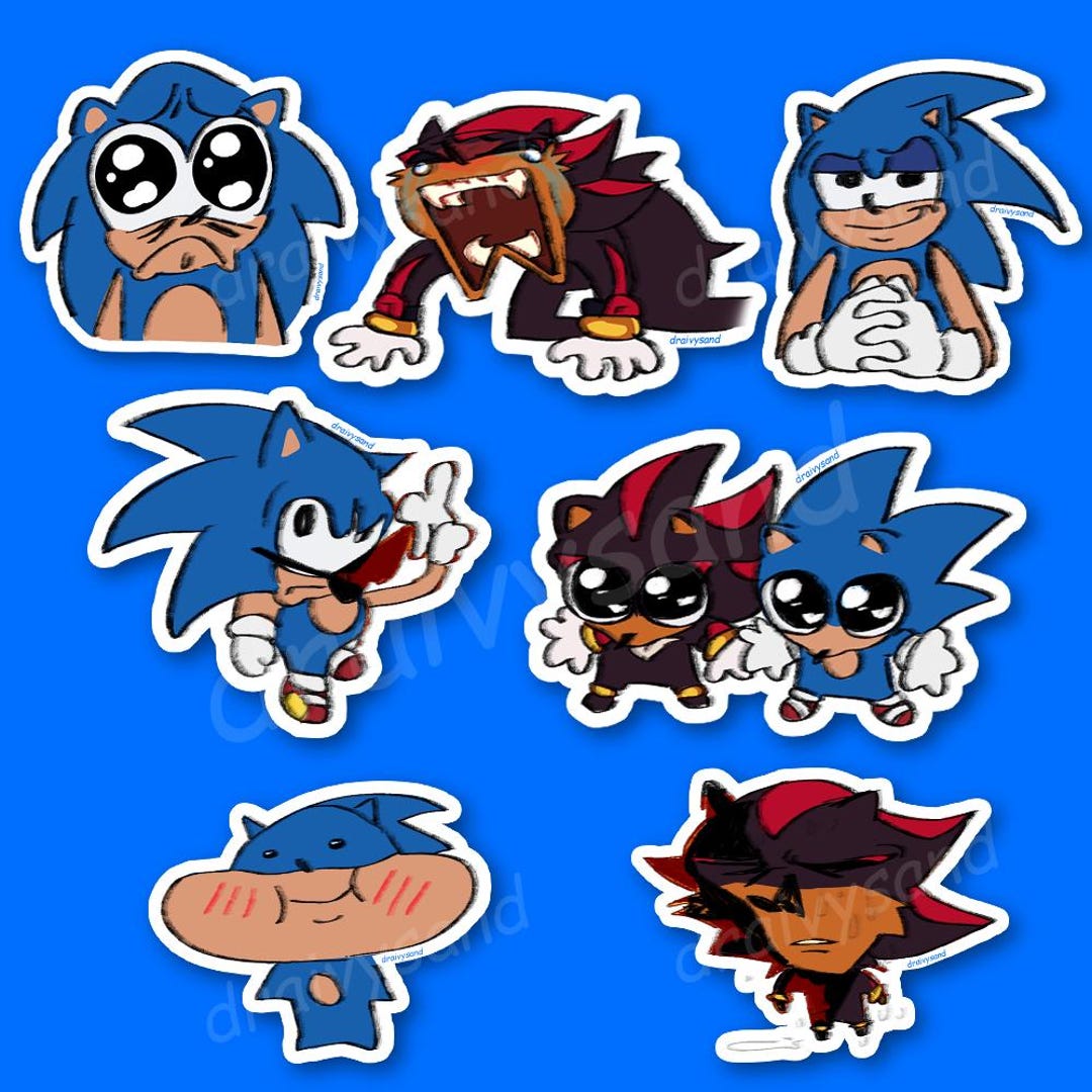 Silly Sonic and Shadow Vinyl Sticker Pack (7 Pack) - Etsy