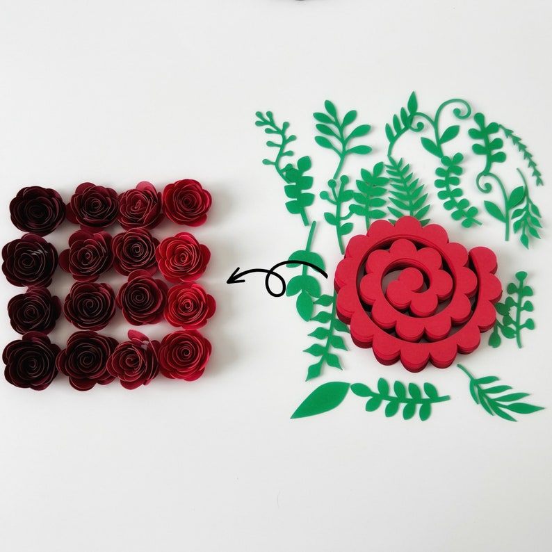 Precut 1 Inch Paper Rose Kit: Red Card Stock Flower DIY - Etsy