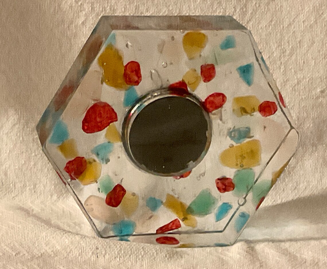 Sea Glass Clock, Nautical Clock, Aquatic Clock, Octagon Resin and Sea ...