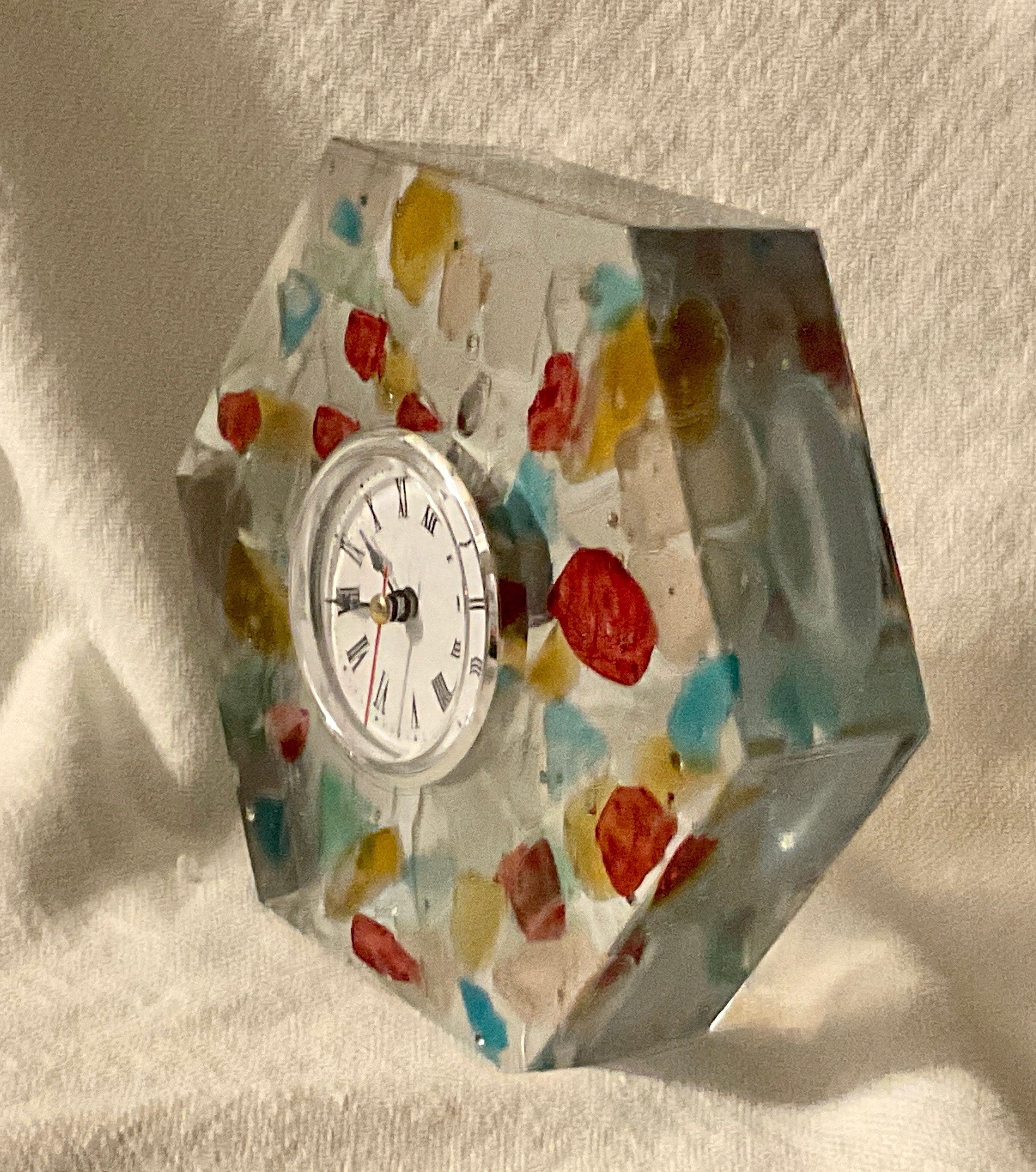 Sea Glass Clock, Nautical Clock, Aquatic Clock, Octagon Resin and Sea ...