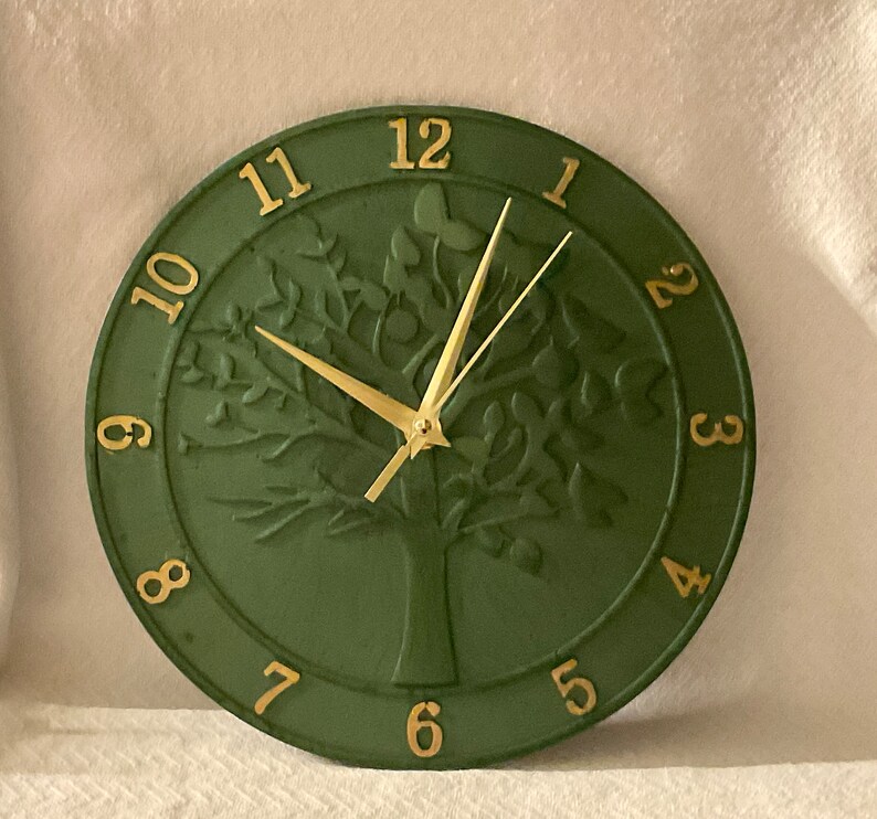 Tree of Life Clock. Dark Green Resin With Gold Numbers and Hands. - Etsy