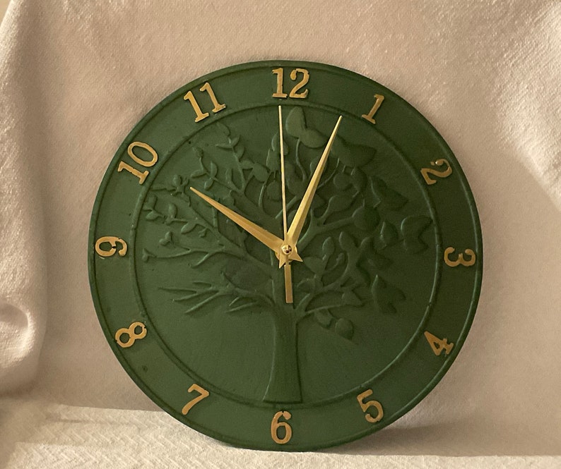 Tree of Life Clock. Dark Green Resin With Gold Numbers and Hands. - Etsy