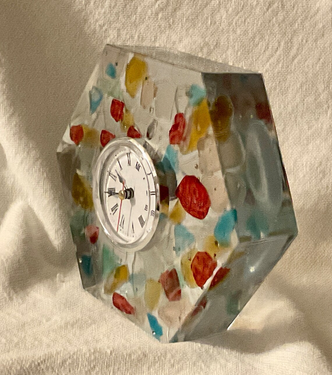 Sea Glass Clock, Nautical Clock, Aquatic Clock, Octagon Resin and Sea ...