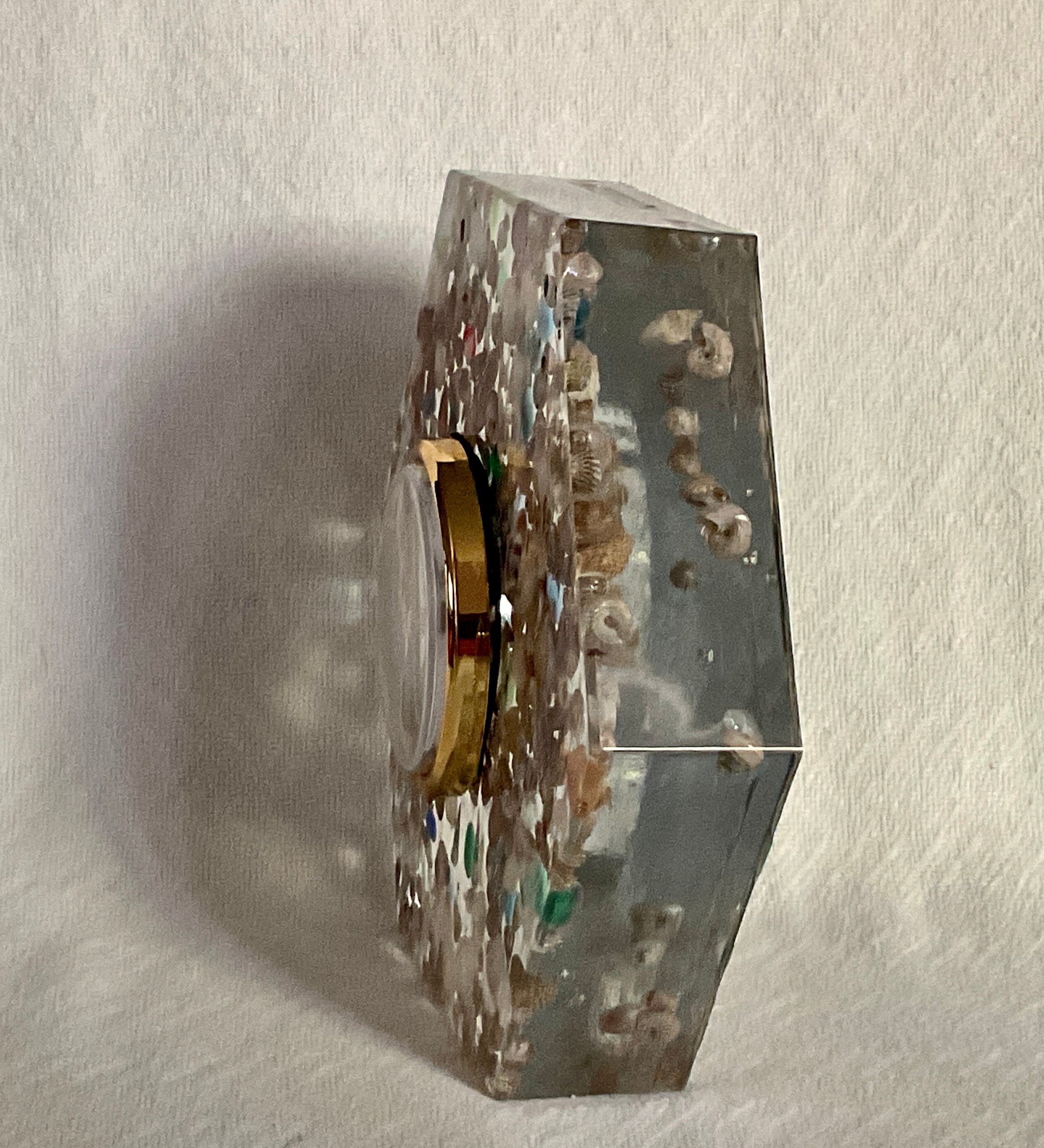 Clock, Sea Glass, Shells, Hexagon, Beach Clock, Shell Clock, Desk Clock ...