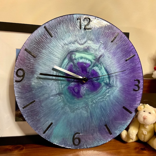 Purple Wall Clock - Etsy