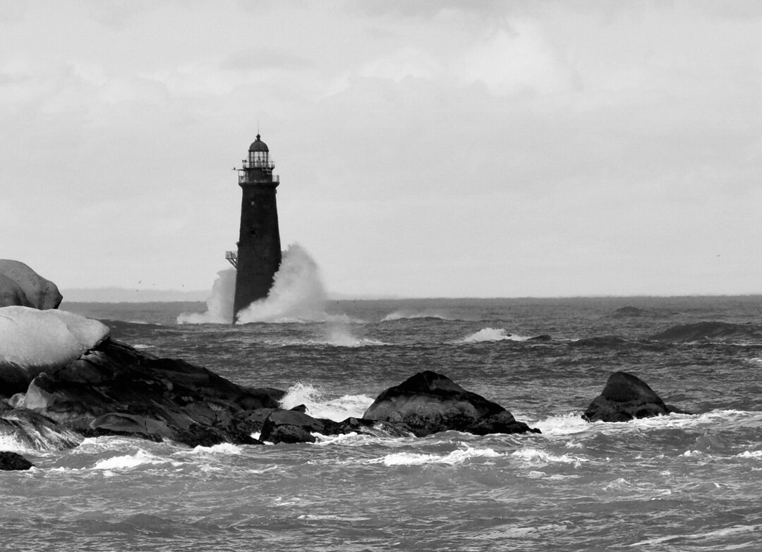 Minot Ledge Lighthouse Print, Massachusetts Coastal Art - Etsy