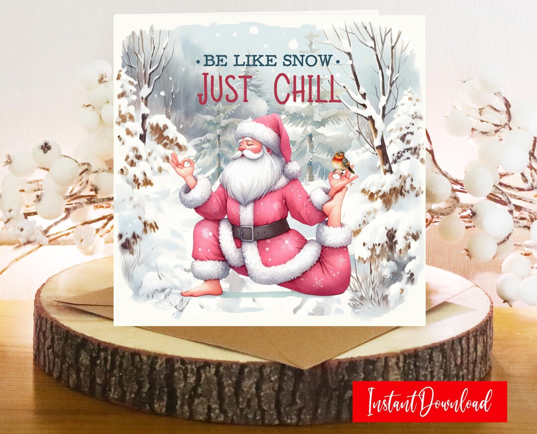 Yoga Themed Christmas Cards Funny Santa Holiday Pun Cards for Yoga ...