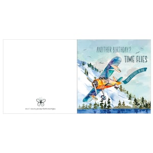 Airplane Birthday Card for Him Printable Aeroplane Greeting Card for ...