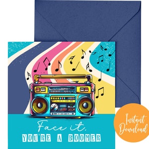 Boombox Birthday Card for Boyfriend DIY Retro Ghetto Blaster Bday ...
