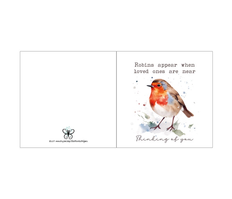 Robin Sympathy Card in Loving Memory of Loved Ones Bereavement DIY ...