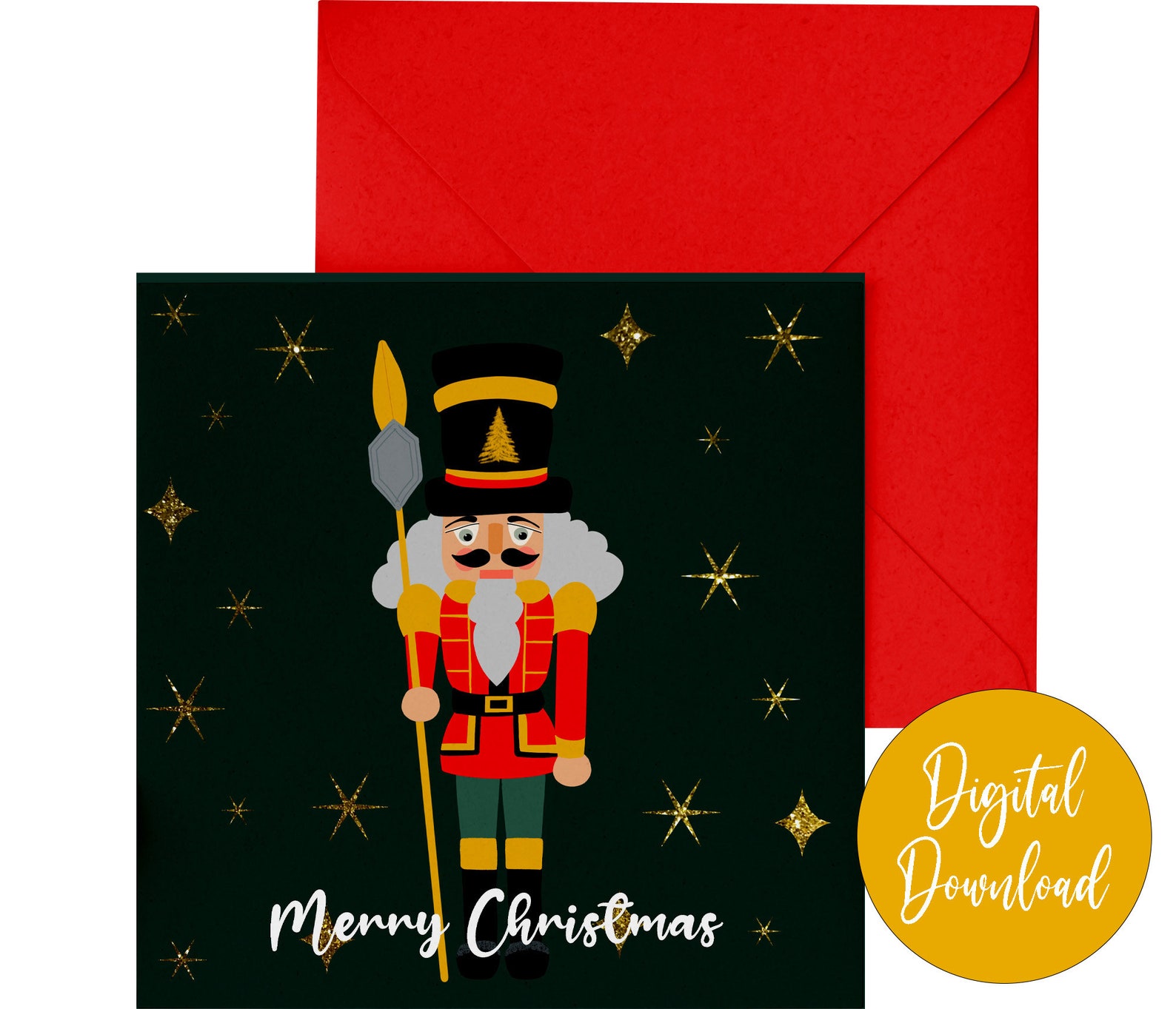 Printable Christmas Card Nutcracker - Etsy