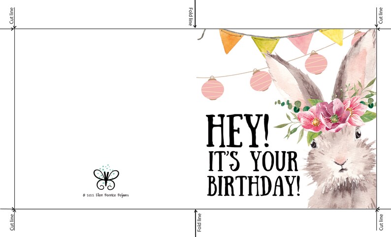 Pun Birthday Card/ Printable Bunny Card/ Rabbit Digital Card/ - Etsy