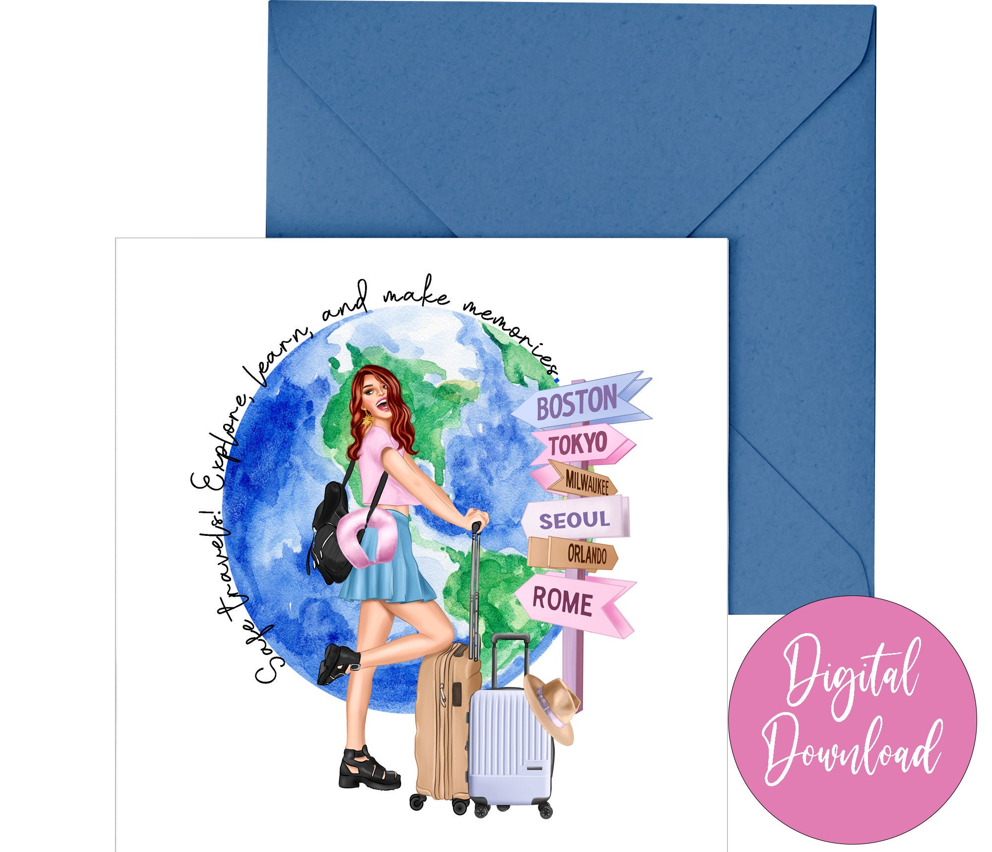 Printable Farewell Card High School Graduation Gift Travel Money Gift ...