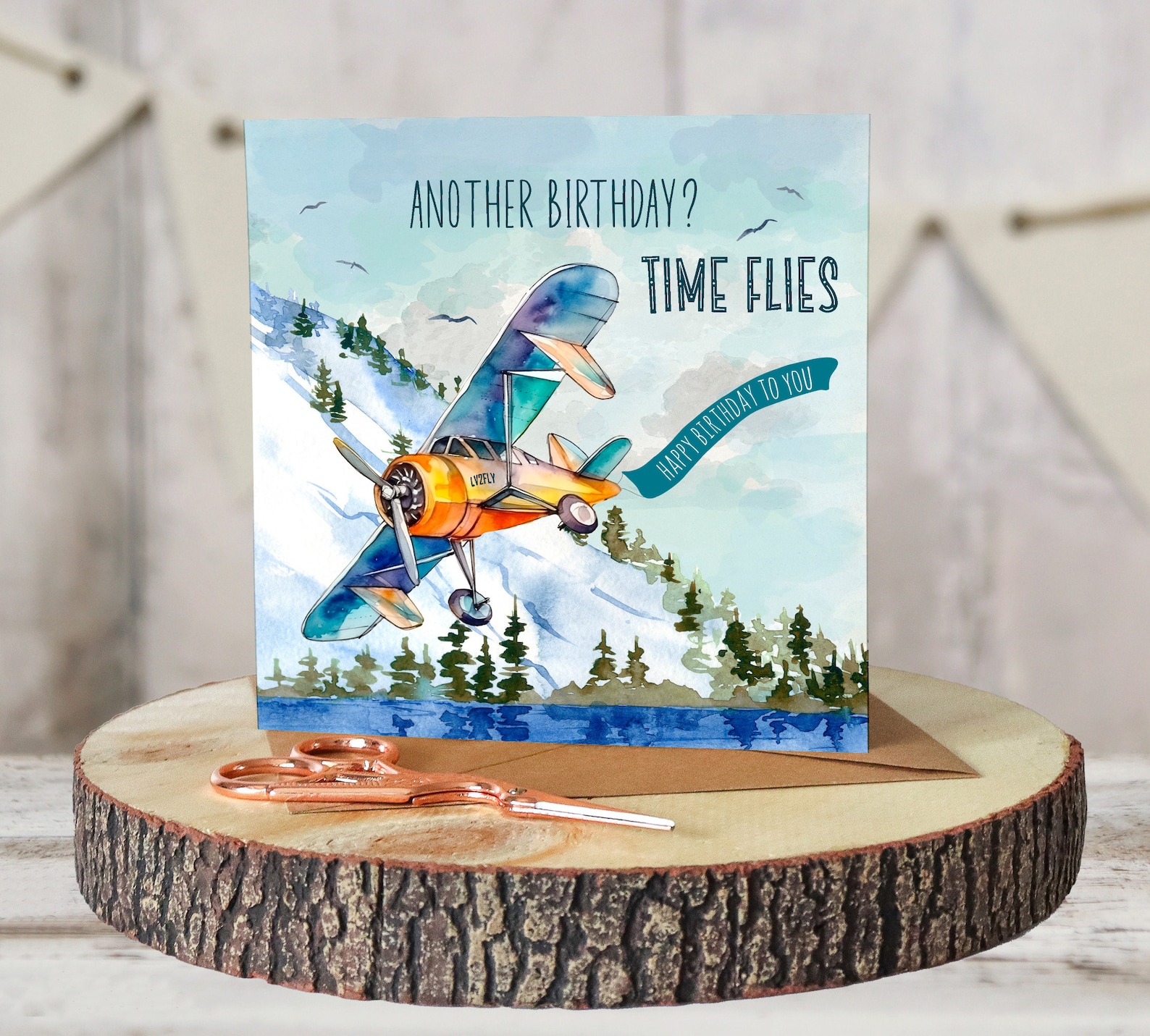 Airplane Birthday Card for Him Printable Aeroplane Greeting Card for ...