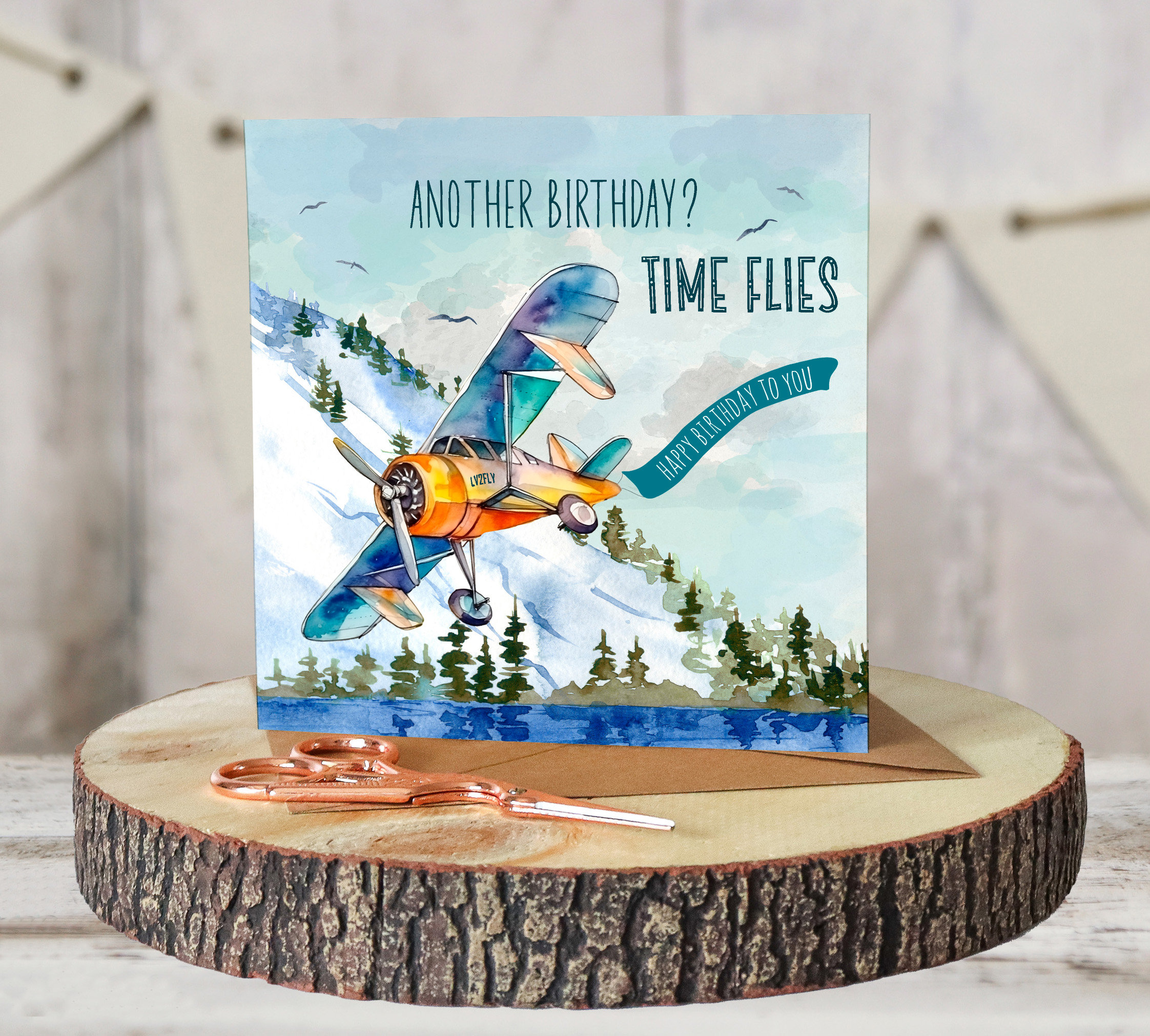 Airplane Birthday Card for Him Printable Aeroplane Greeting Card for ...