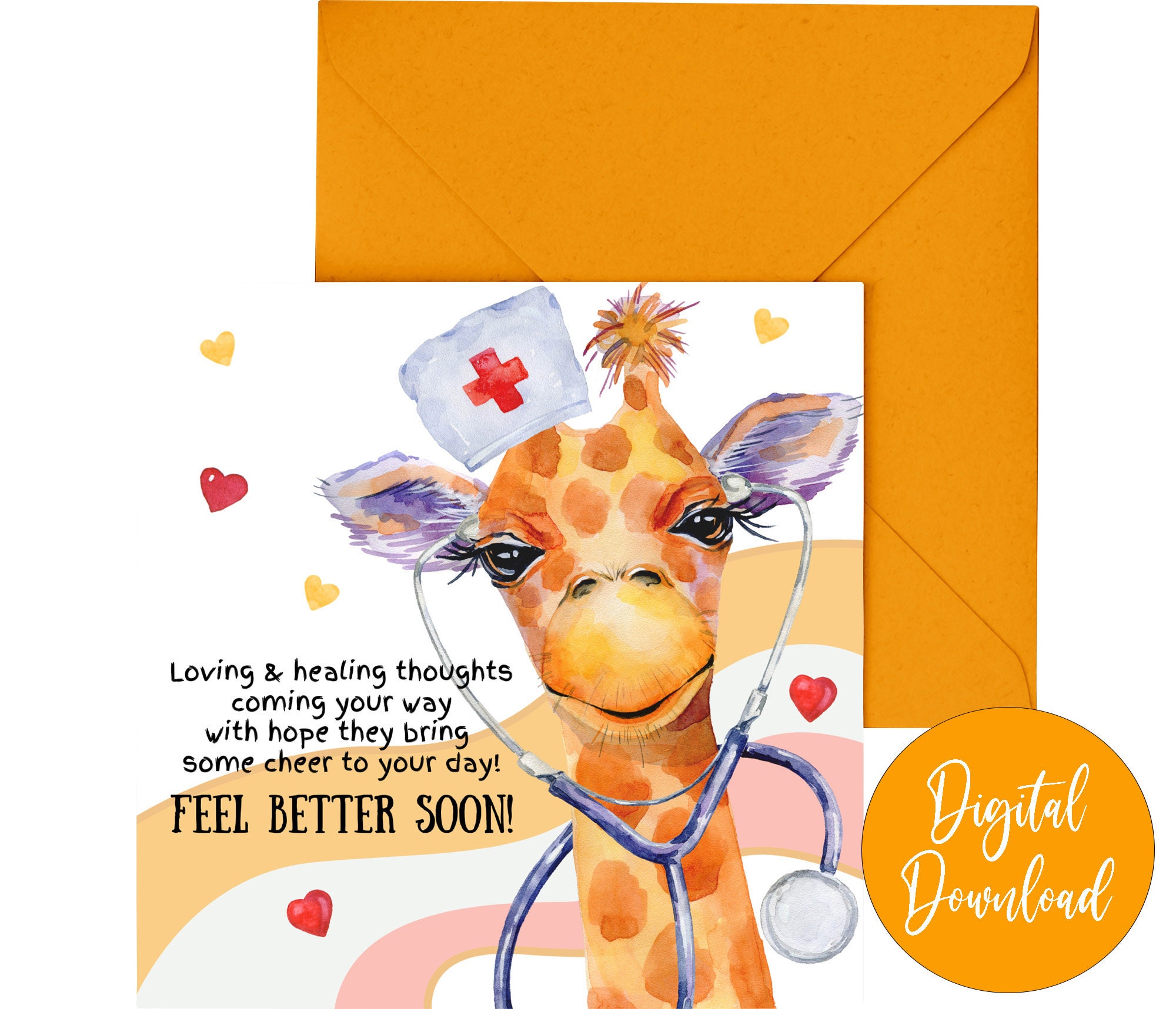 Get Well Soon Card, Digital Best Wishes on Your Recovery Card, Loving ...