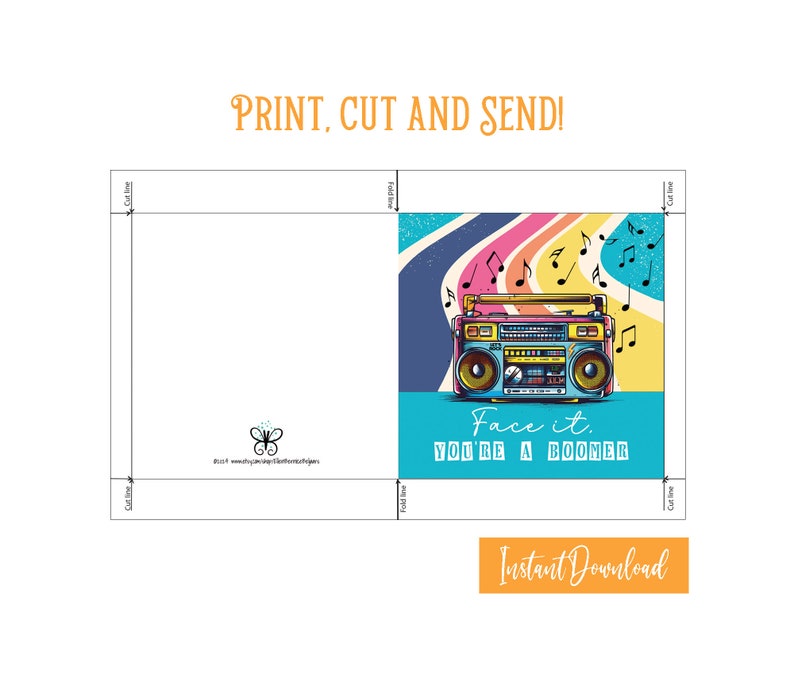 Boombox Birthday Card for Boyfriend DIY Retro Ghetto Blaster Bday ...