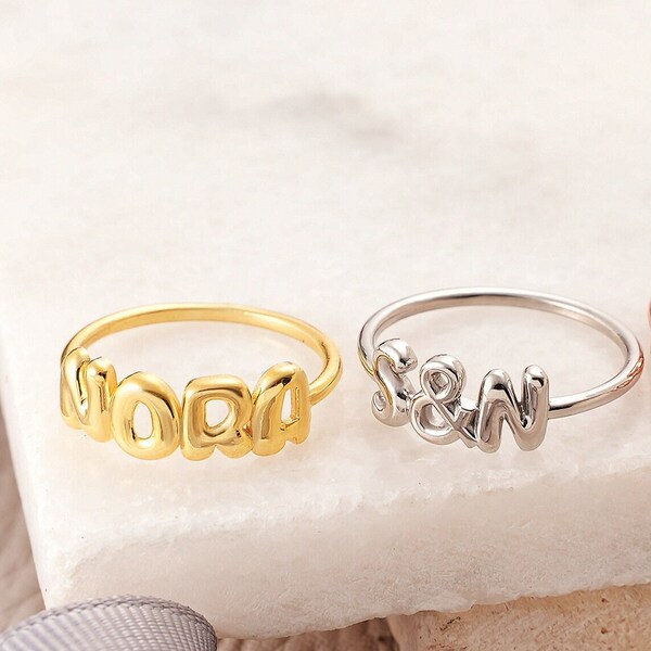 Letter Ring - Etsy