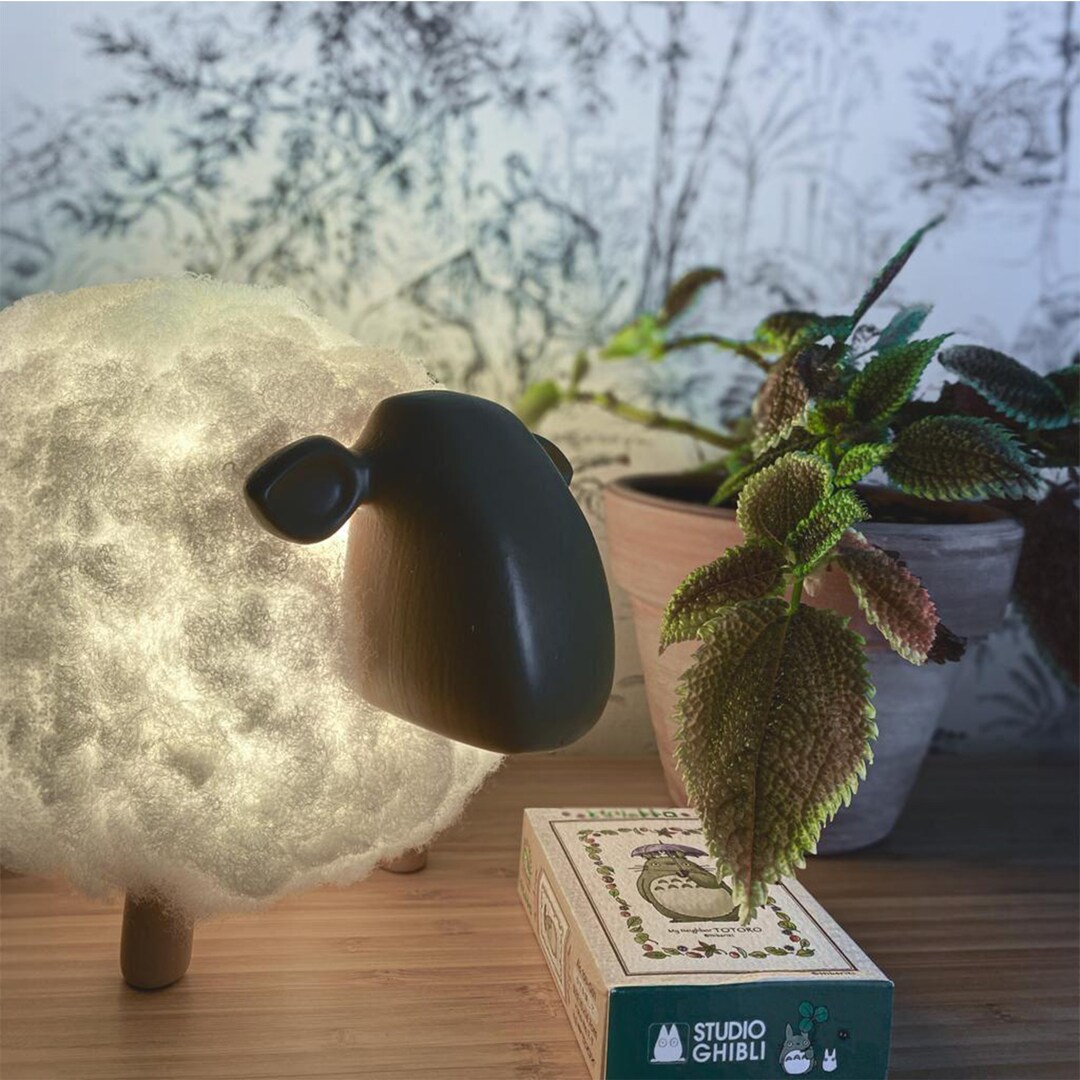 Big Size Handmade Sheep Night Light Wood and Cotton 12 Clrs Usb LED ...