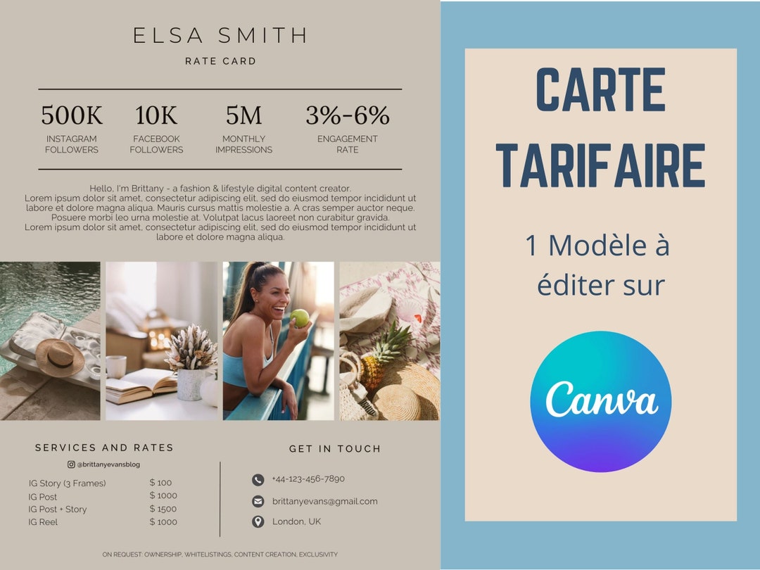 Social Media Influencers Rate Sheet Tiktok & Instagram Pricing Model ...