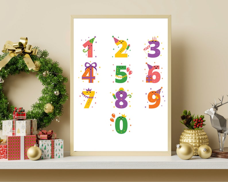 Celebrating Number Learning Wall Art for Children Thanksgiving|color by ...