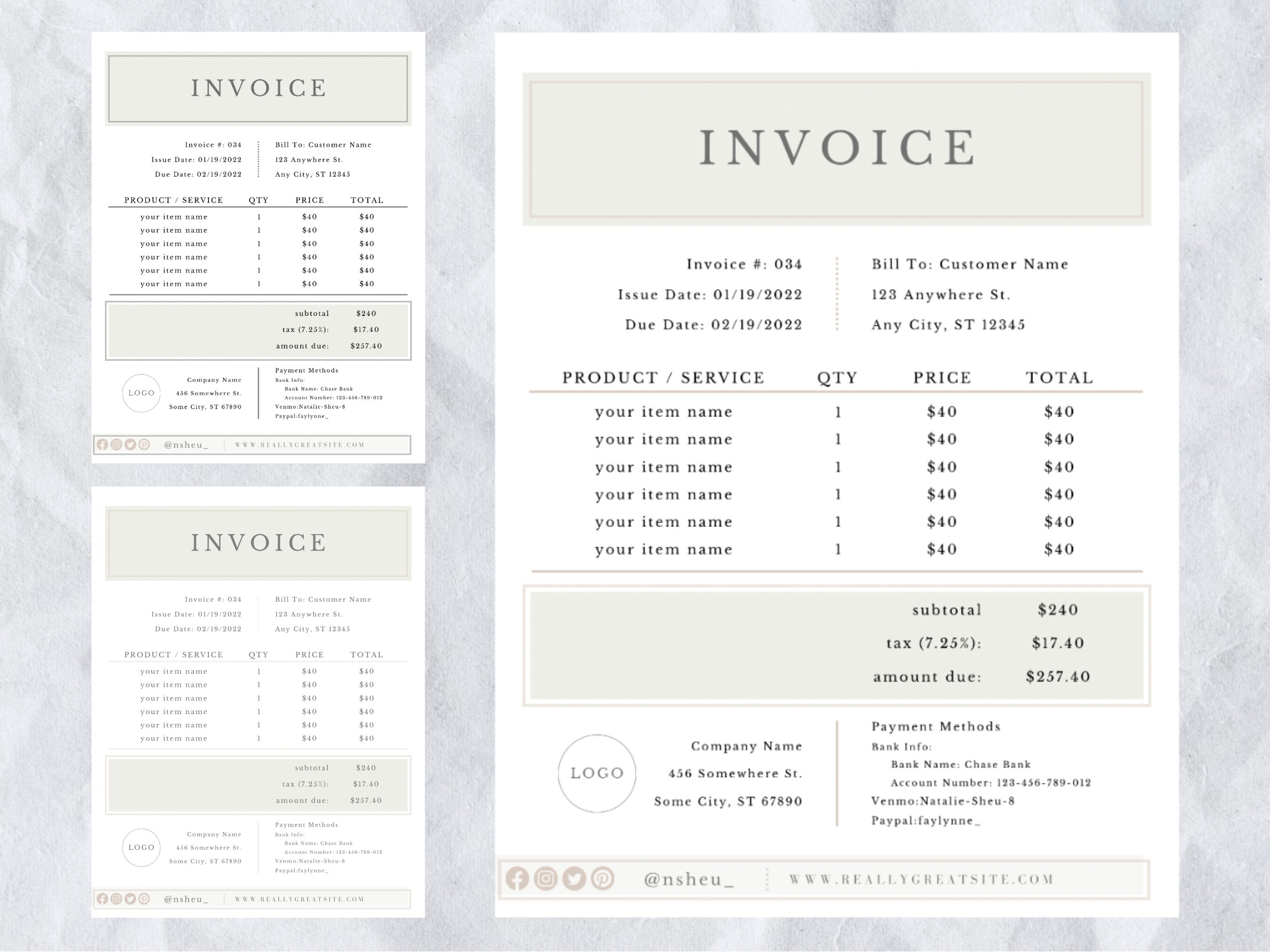 Invoice Template, Canva Invoice, Order Form, Business Invoice ...